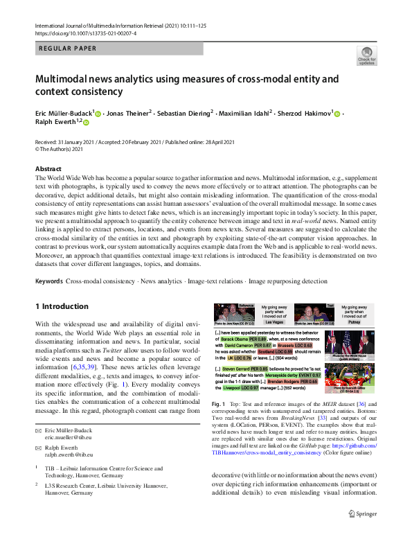 (PDF) Multimodal news analytics using measures of cross-modal entity ...