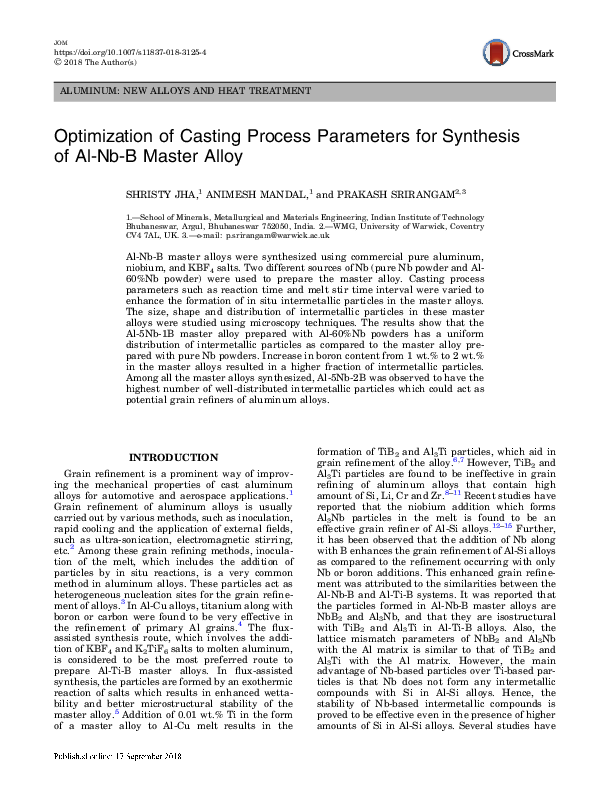 (PDF) Optimization of casting process parameters for homogeneous aggregate distribution in self ...