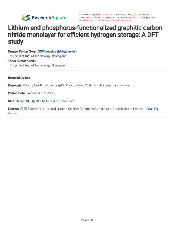 (PDF) Lithium and phosphorus-functionalized graphitic carbon nitride ...