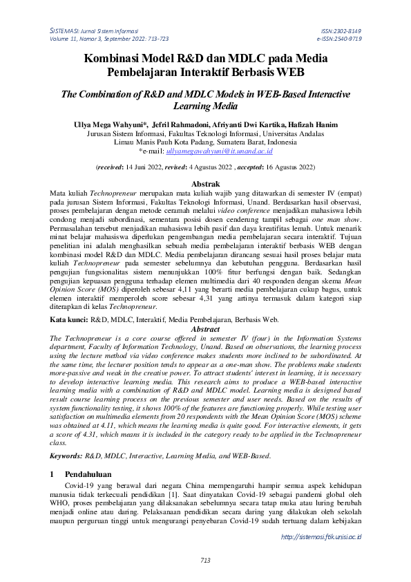 (PDF) The Combination of R&D and MDLC Models in WEB-Based Interactive Learning Media