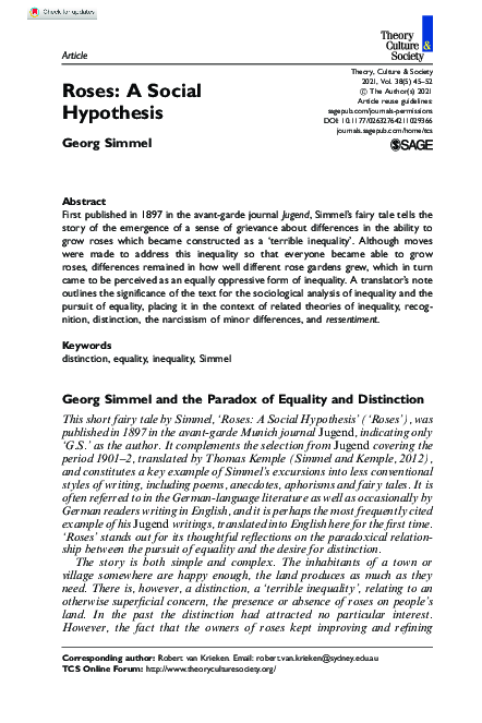 (PDF) Roses: A Social Hypothesis