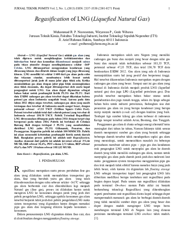 (PDF) Regasification of LNG (Liquefied Natural Gas)