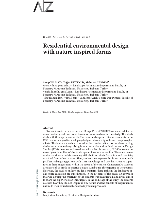 (PDF) Residential environmental design with nature inspired forms ...