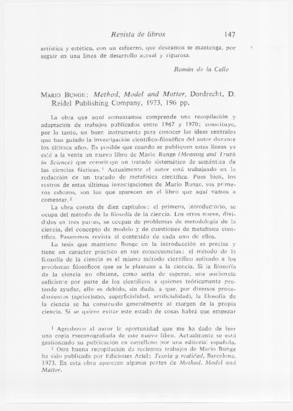 (PDF) Mario Bunge "Method, model and matter