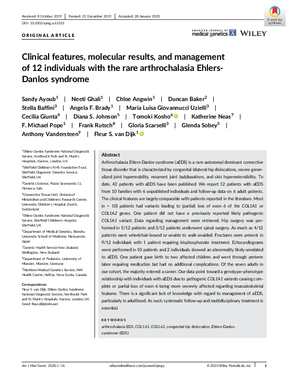 (PDF) Clinical features, molecular results, and management of 12 ...