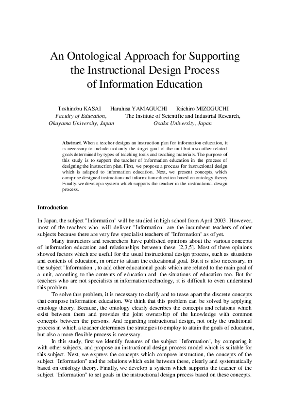 (PDF) An Ontological Approach for Supporting the Instructional Design Process of Information ...