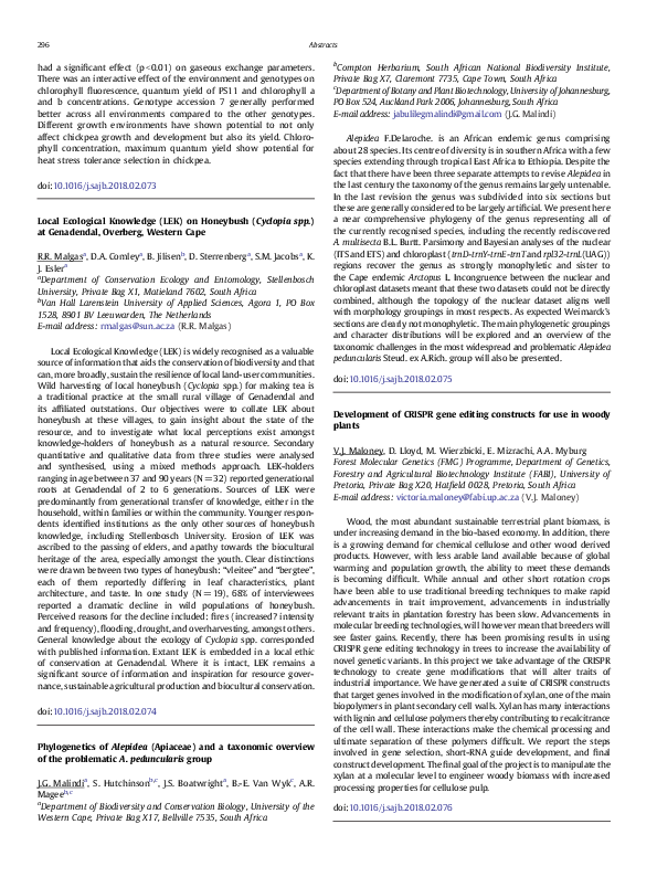 (PDF) Local Ecological Knowledge (LEK) on Honeybush (Cyclopia spp.) at ...