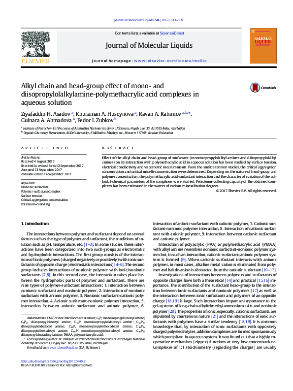 (PDF) Alkyl chain and head-group effect of mono- and ...