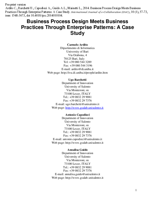 (PDF) Business Process Design Meets Business Practices Through ...