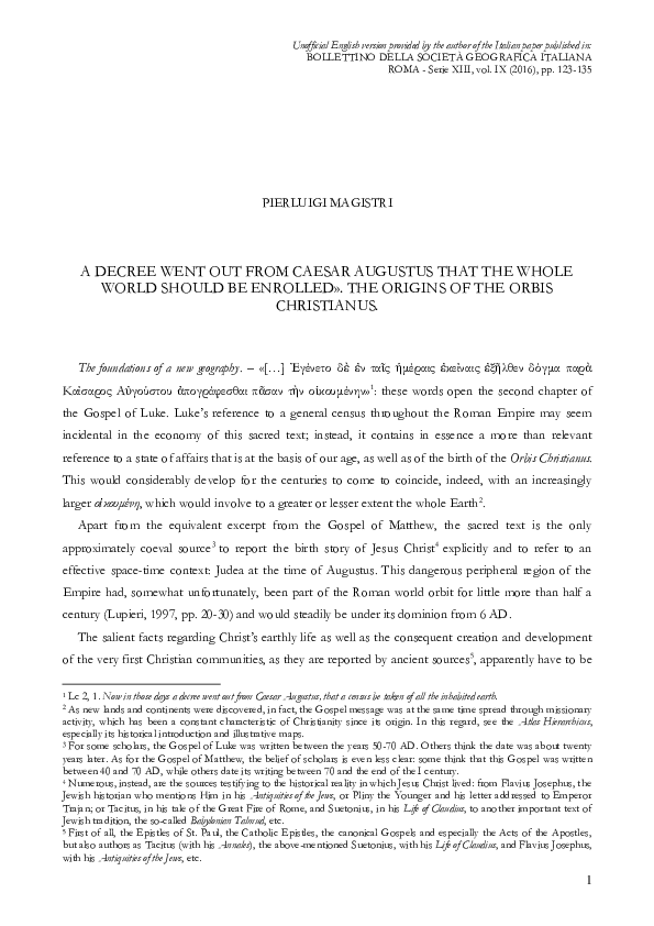 (PDF) A Decree Went Out from Caesar Augustus That the Whole World ...