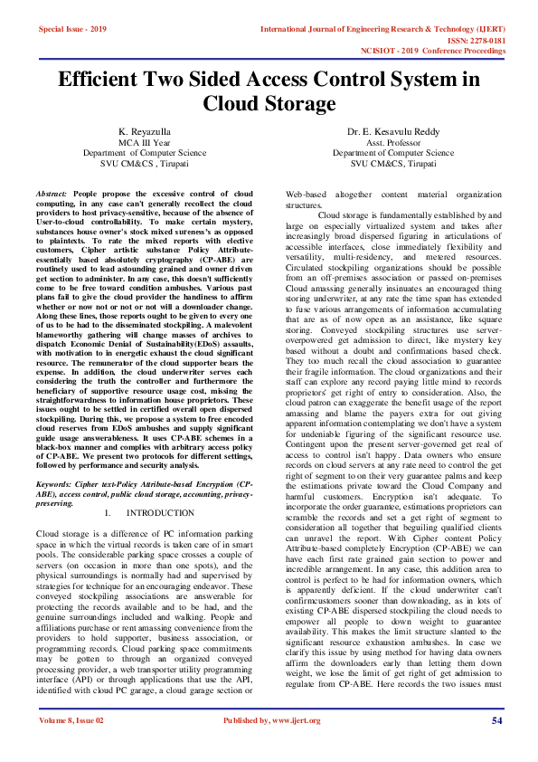 (PDF) Efficient Two Sided Access Control System in Cloud Storage