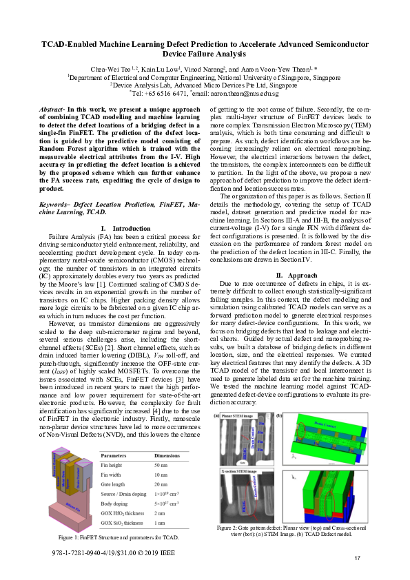 (PDF) TCAD-Enabled Machine Learning Defect Prediction to Accelerate Advanced Semiconductor ...