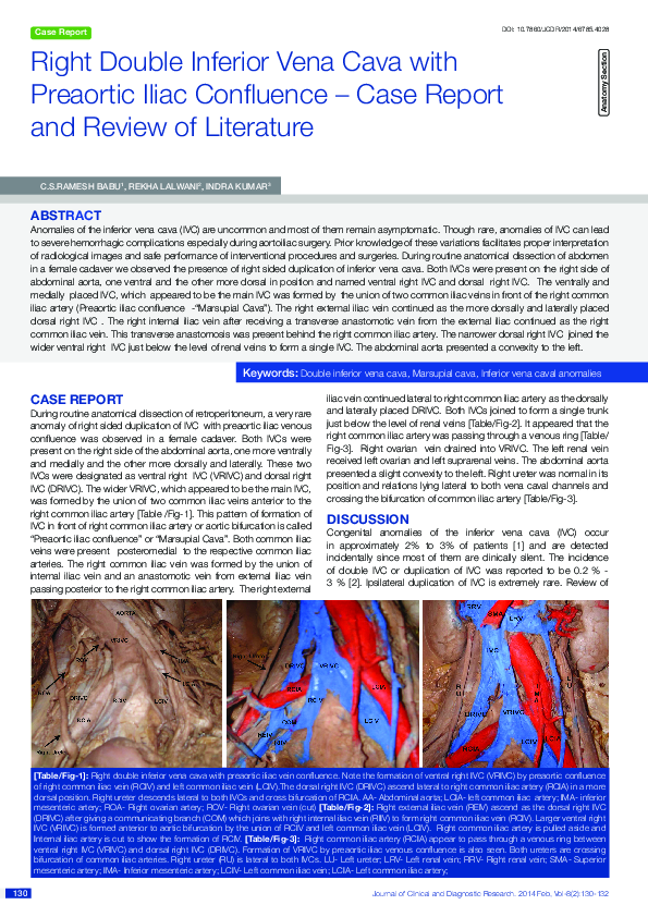 (PDF) Right IVC Duplication with Preaortic Confluence