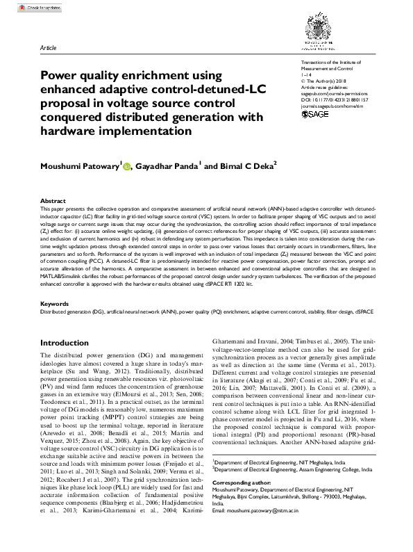 (PDF) Power quality enrichment using enhanced adaptive control-detuned-LC proposal in voltage ...