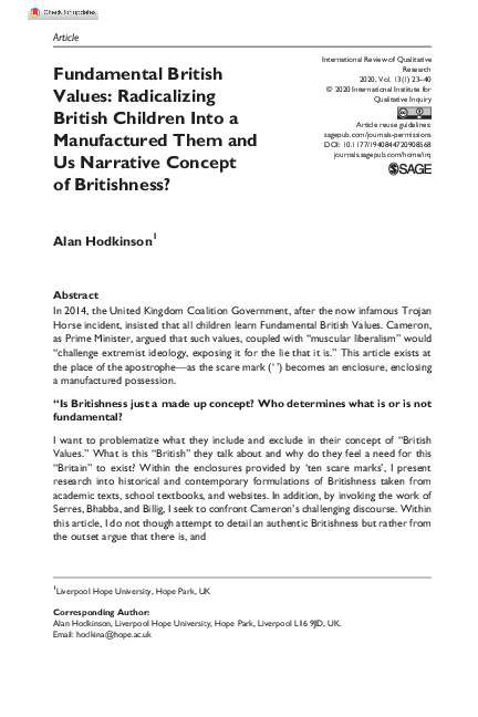(PDF) Fundamental British Values