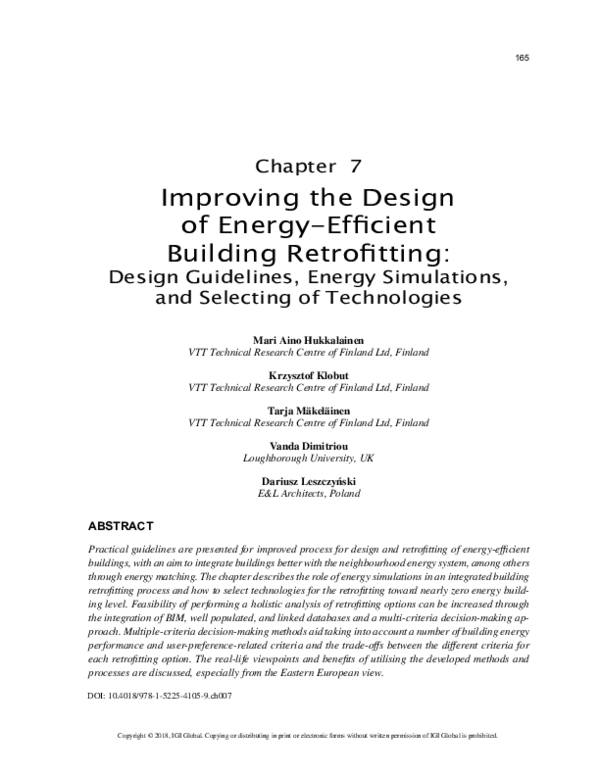 (PDF) Improving the Design of Energy-Efficient Building Retrofitting