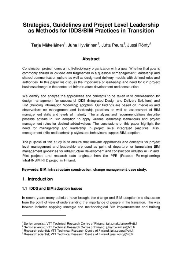 (PDF) Strategies , Guidelines and Project Level Leadership as Methods ...