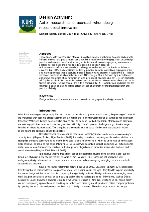 (PDF) Design Activism: Action research as an approach when design meets ...
