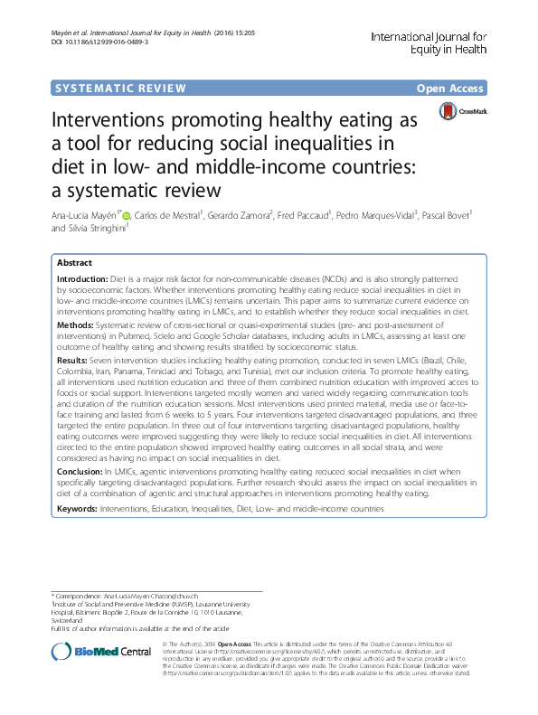 (PDF) Interventions promoting healthy eating as a tool for reducing ...