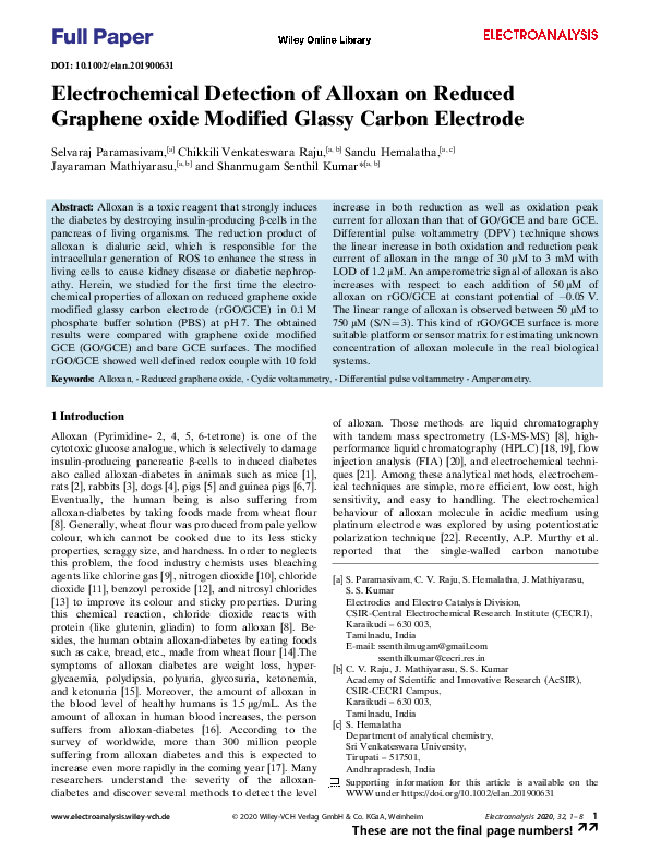(PDF) Electrochemical sensing of nicotine using CuWO4 decorated reduced graphene oxide ...