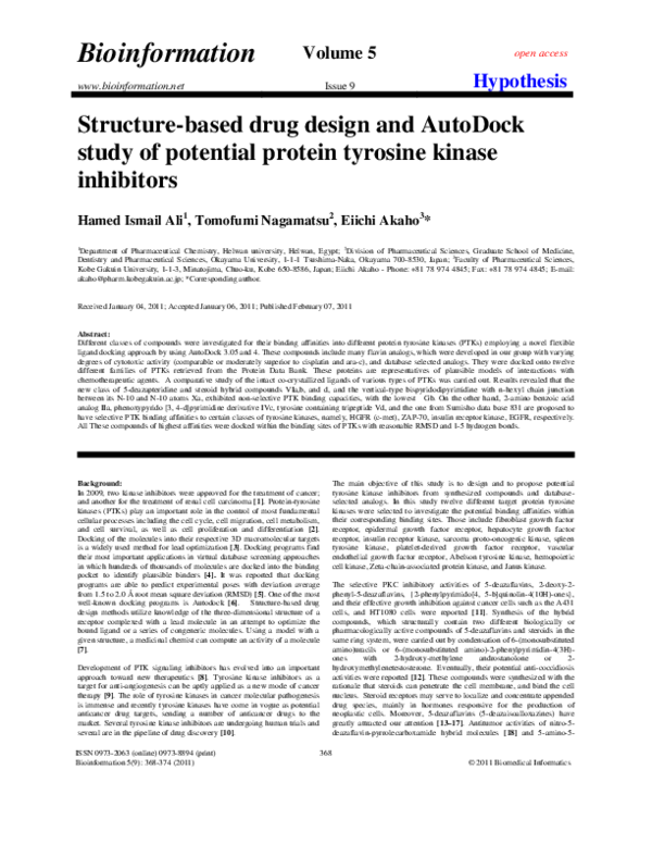 (PDF) Structure-based drug design and AutoDock study of potential ...