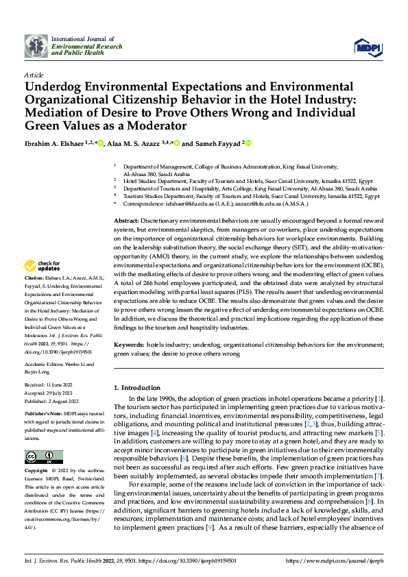 (PDF) Underdog Environmental Expectations and Environmental ...
