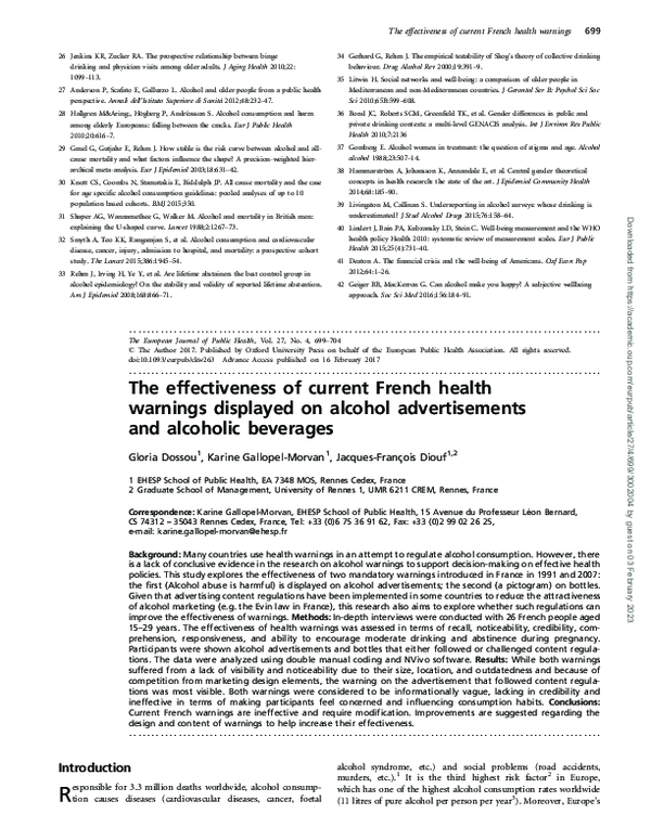 (PDF) The effectiveness of current French health warnings displayed on ...
