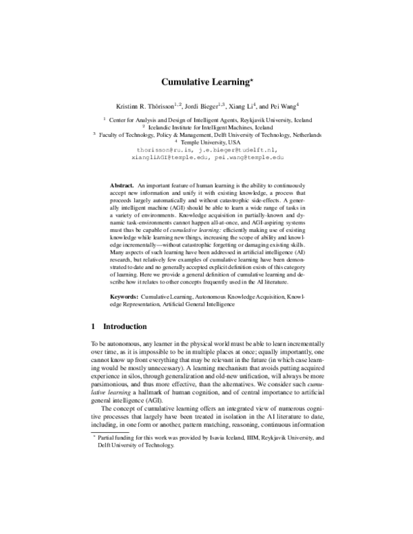 (PDF) Cumulative Learning