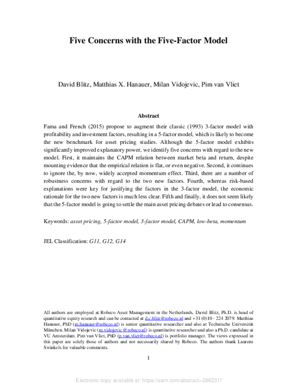 (PDF) Five Concerns with the Five-Factor Model