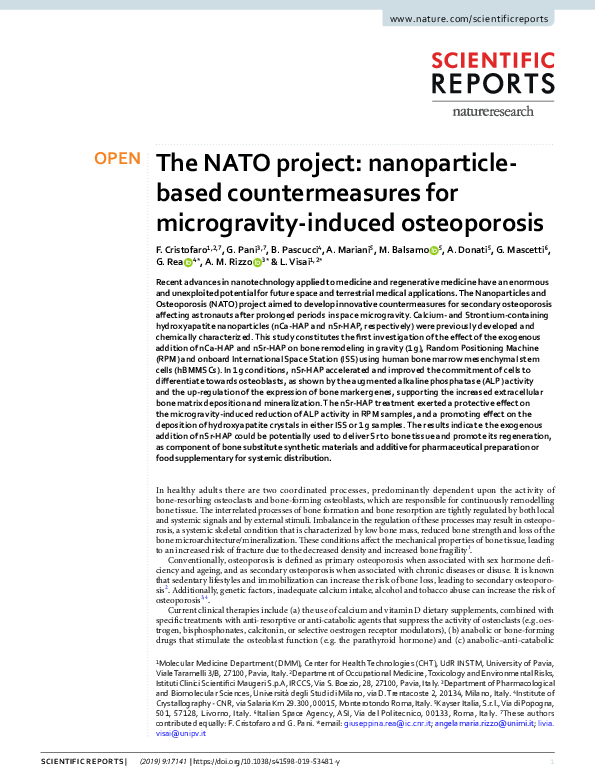 (PDF) Nanoparticle Countermeasures for Osteoporosis in Space