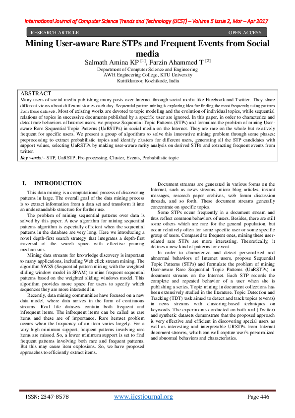 (PDF) User-aware Mining of Rare Sequential Topics