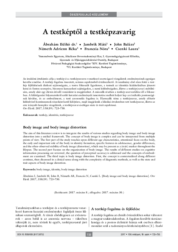 (PDF) [Body image and body image distortion]
