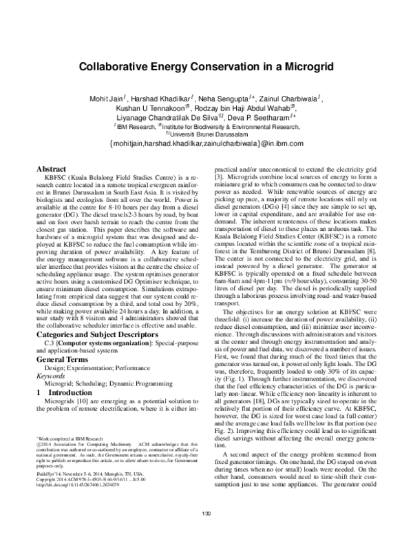 (PDF) Collaborative energy conservation in a microgrid