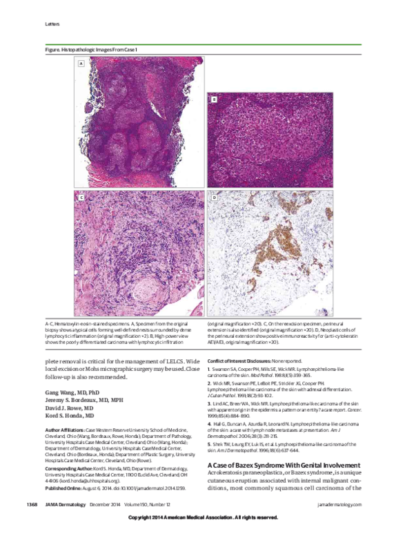 (PDF) A case of bazex syndrome with genital involvement | Mary Hardin ...