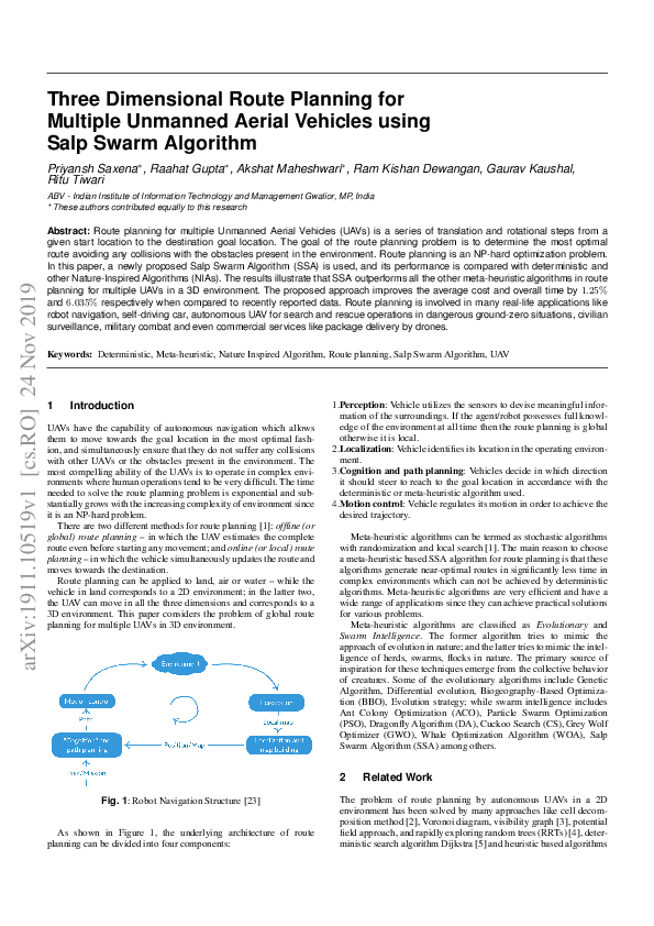(PDF) Three-dimensional route planning for multiple unmanned aerial vehicles using Salp Swarm ...