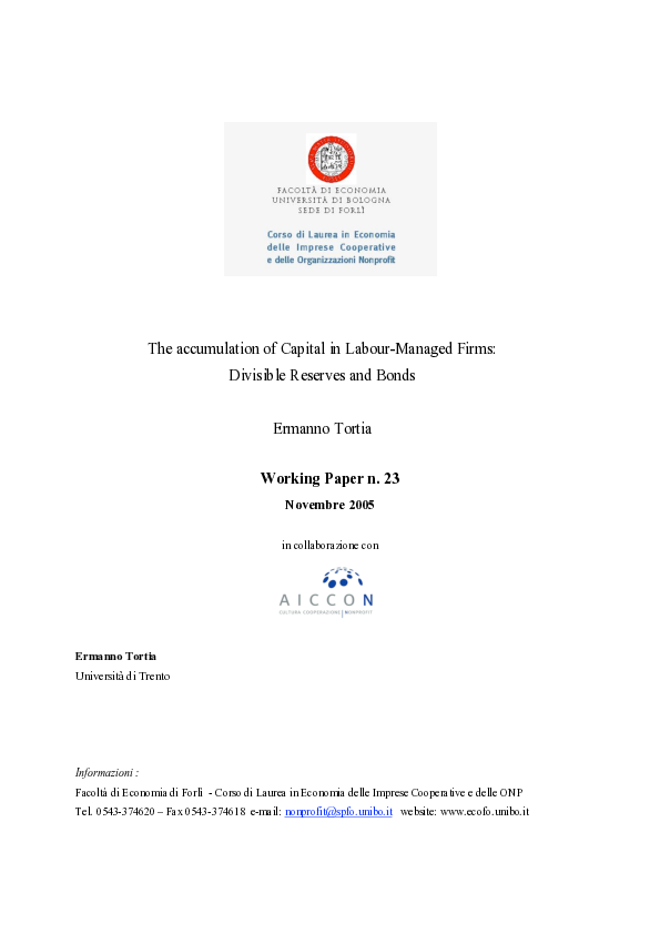 (PDF) The accumulation of Capital in Labour-Managed Firms: Divisible ...
