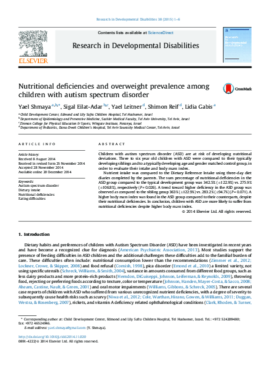 (PDF) Nutritional deficiencies and overweight prevalence among children ...