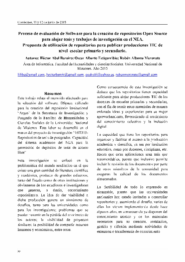 (PDF) Proceso de evaluación de software para la creación de repositorios Open Sourcepara alojar ...