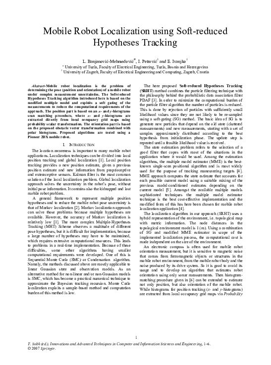 (PDF) Mobile Robot Localization using Soft-reduced Hypotheses Tracking