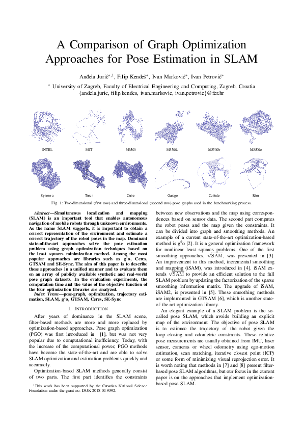 (PDF) A Comparison of Graph Optimization Approaches for Pose Estimation in SLAM
