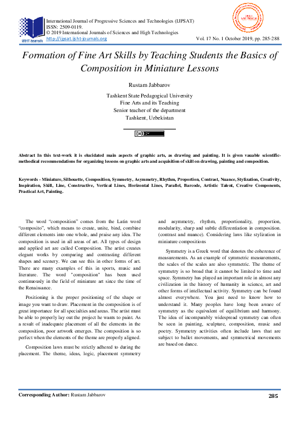 (PDF) Formation of Fine Art Skills by Teaching Students the Basics of ...