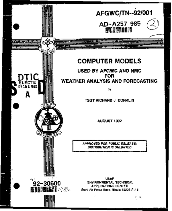 (PDF) Computer Models Used by AFGWC and NMC for Weather Analysis and ...