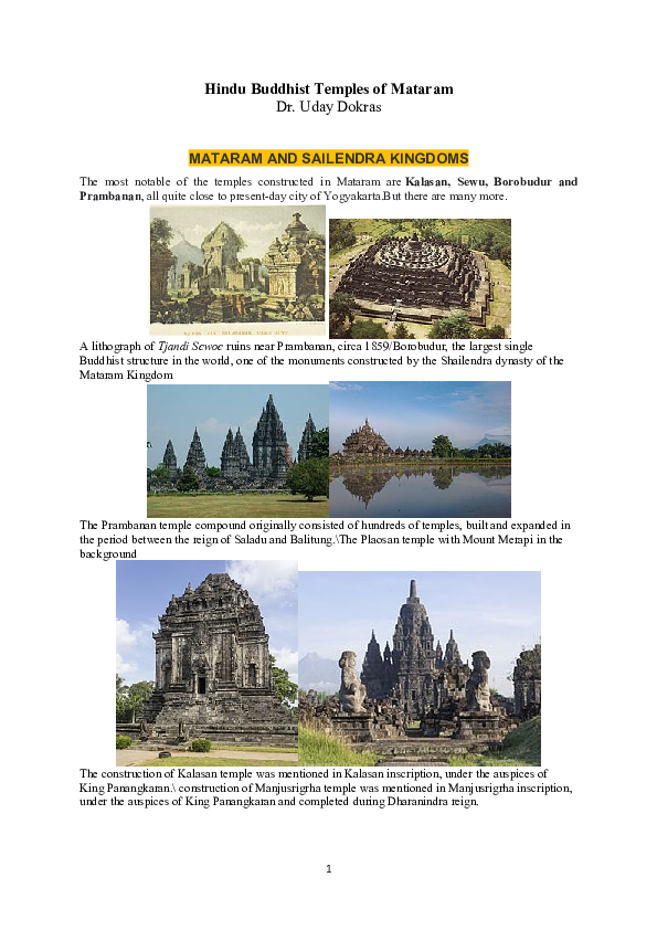 (DOC) Hindu Buddhist Temples of Mataram