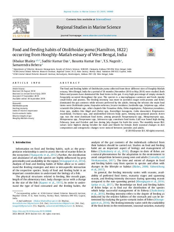 (PDF) Food and feeding habits of Otolithoides pama (Hamilton, 1822 ...