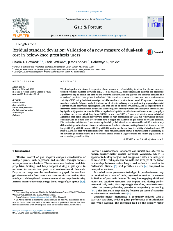 (PDF) Residual standard deviation: Validation of a new measure of dual ...