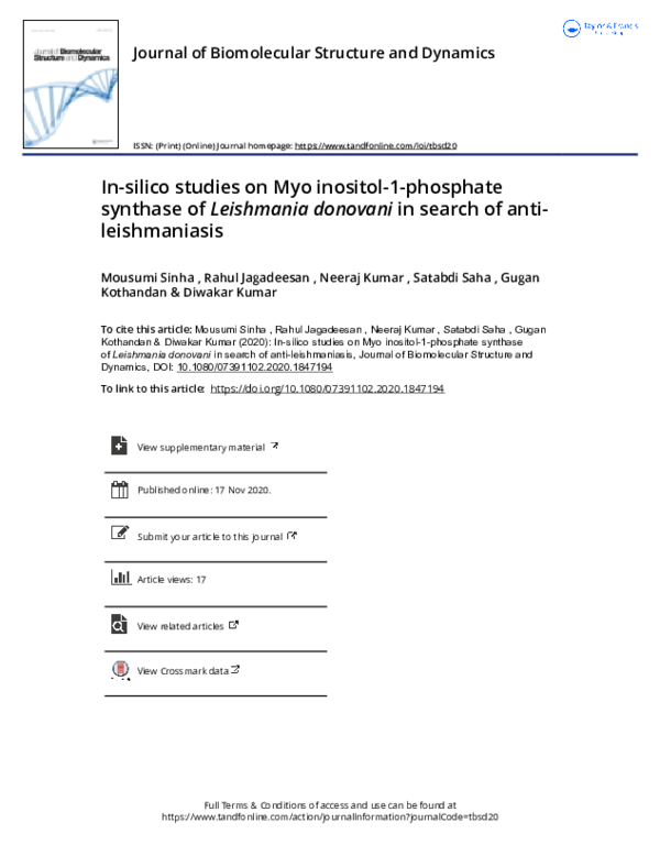 (PDF) In-silico studies on Myo inositol-1-phosphate synthase of ...