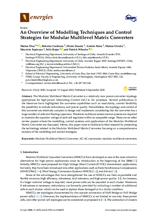 (PDF) An Overview of Modelling Techniques and Control Strategies for ...
