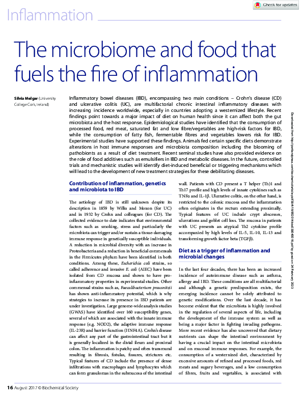 (PDF) The microbiome and food that fuels the fire of inflammation ...