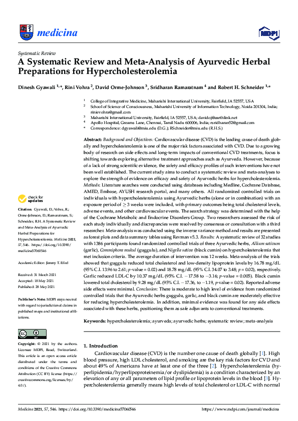 (PDF) A Systematic Review and Meta-Analysis of Ayurvedic Herbal ...
