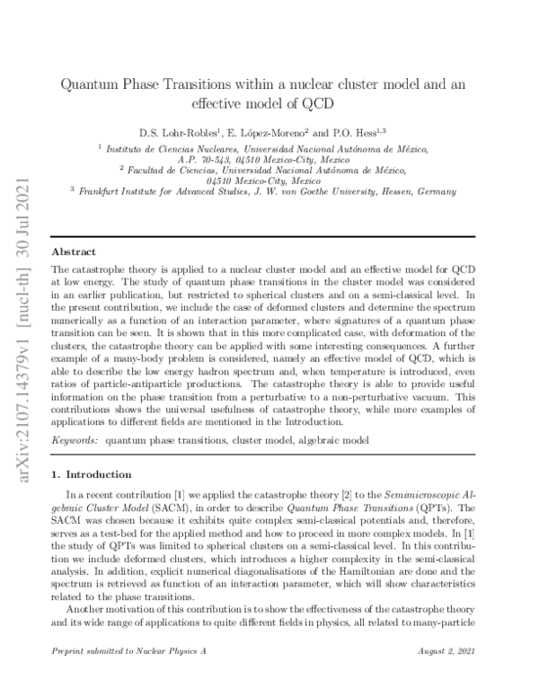 (PDF) Quantum phase transitions within a nuclear cluster model and an effective model of QCD ...